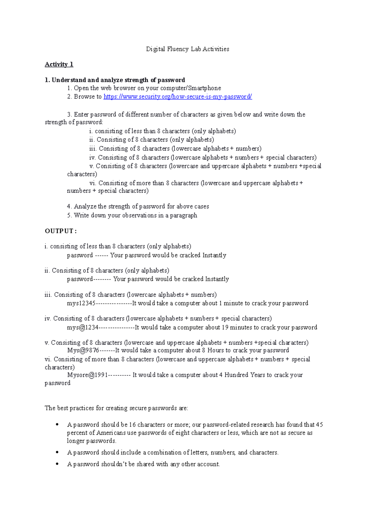 DF LAB - lab session - Digital Fluency Lab Activities Activity 1 1 ...