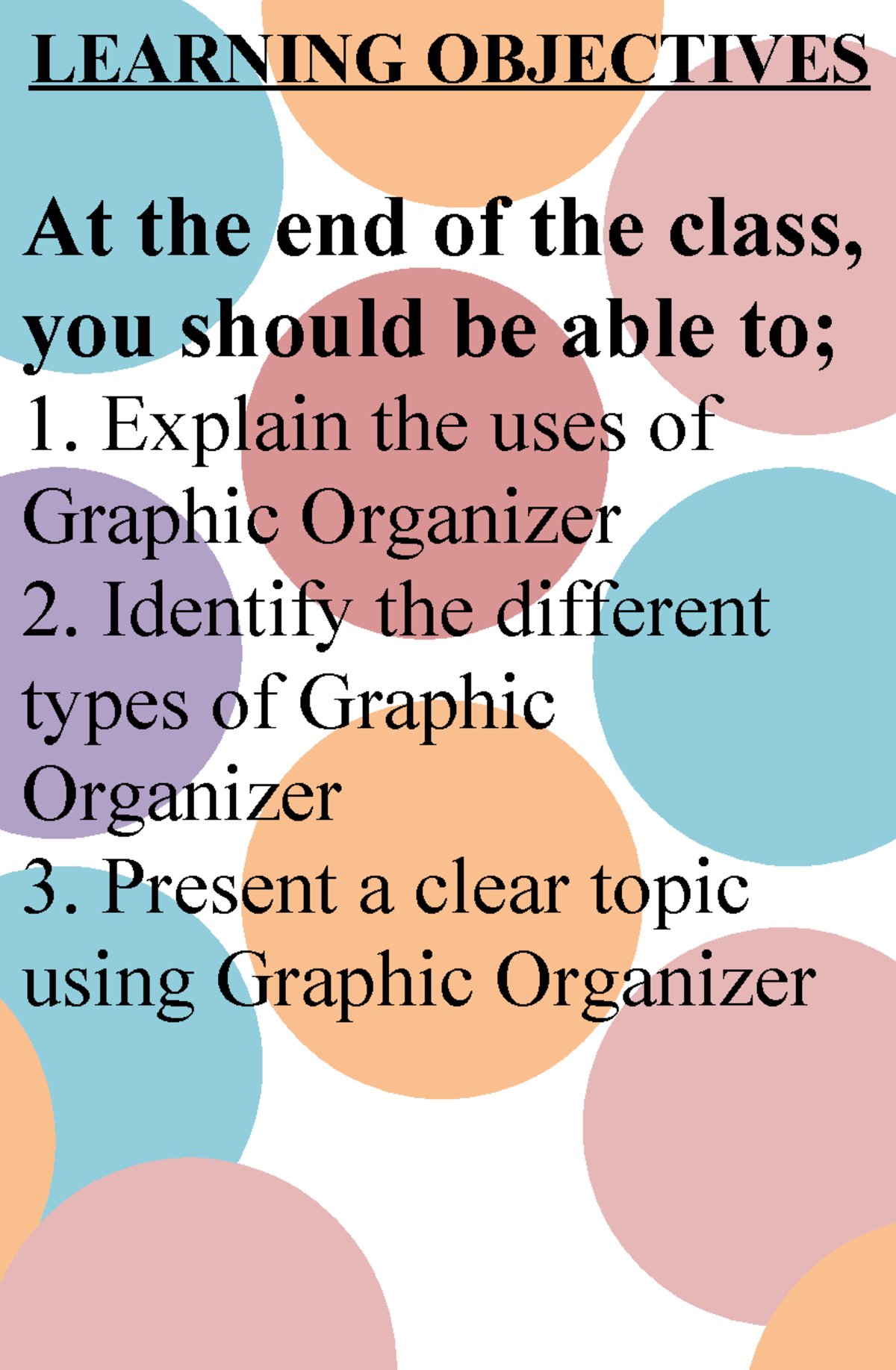 Lesson 3 Graphic Organizer - LEARNING OBJECTIVES At the end of the ...