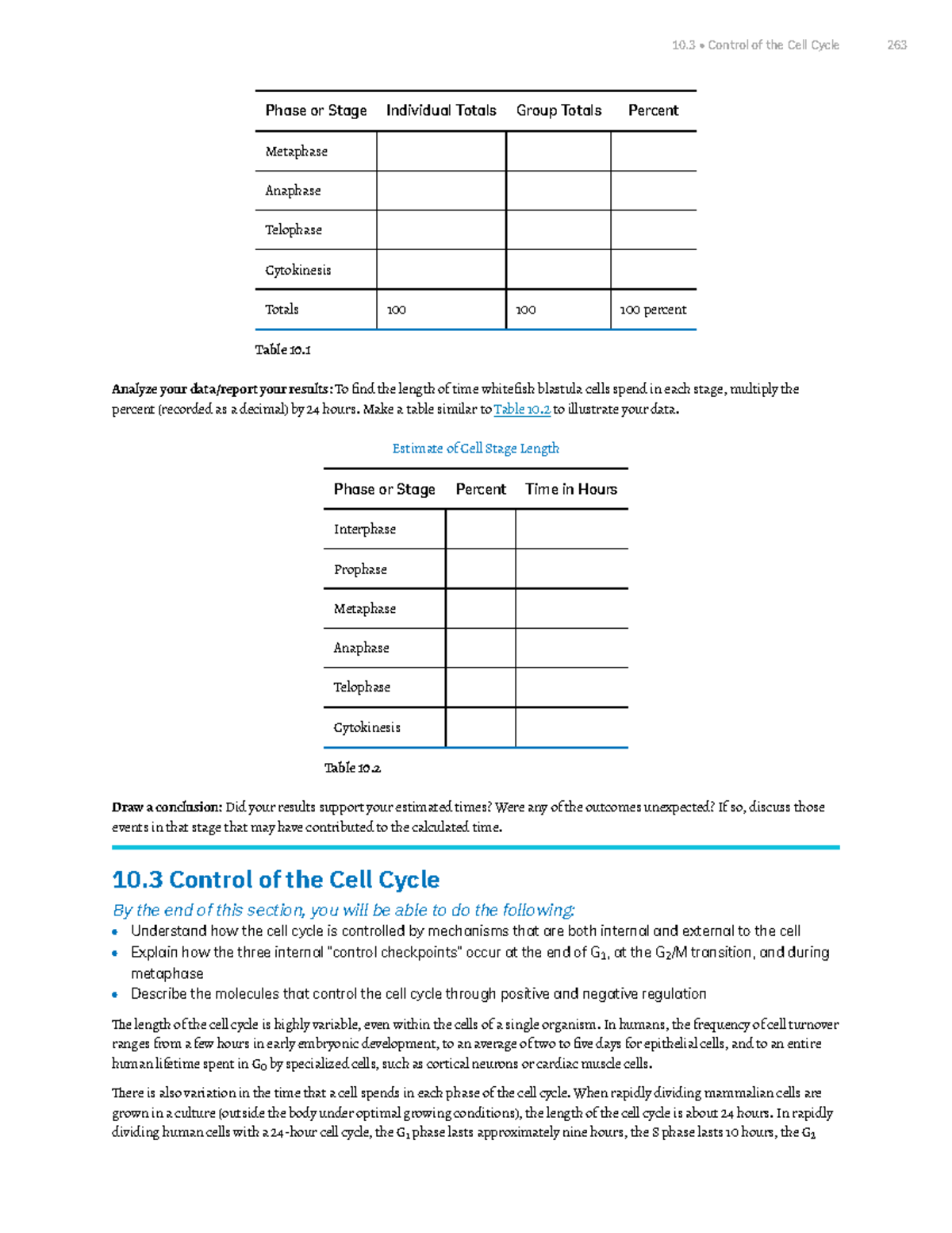 Chapter 10 Cell Reproduction Part 5 - Phase or Stage Individual Totals ...