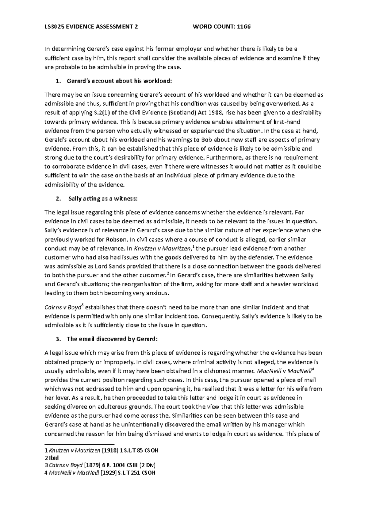Evidence Assessment 2 - LS3025 EVIDENCE ASSESSMENT 2 WORD COUNT: 1166 ...