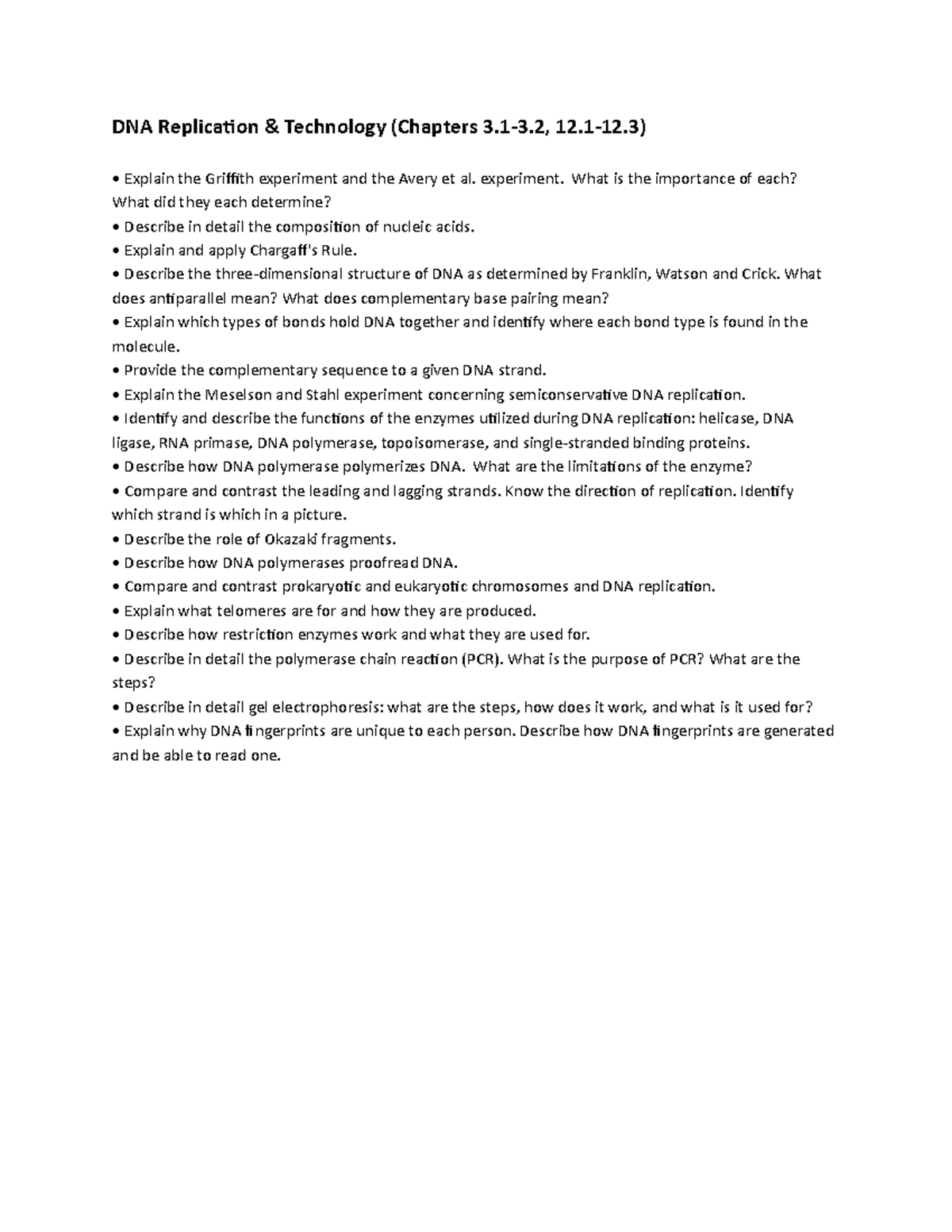 8 DNA Replication & Technology Study Guide - DNA Replication Technology ...