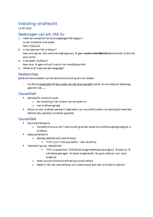 Inleiding Strafrecht week 1 - Werkcollege 1 Inleiding strafrecht 6-9 ...