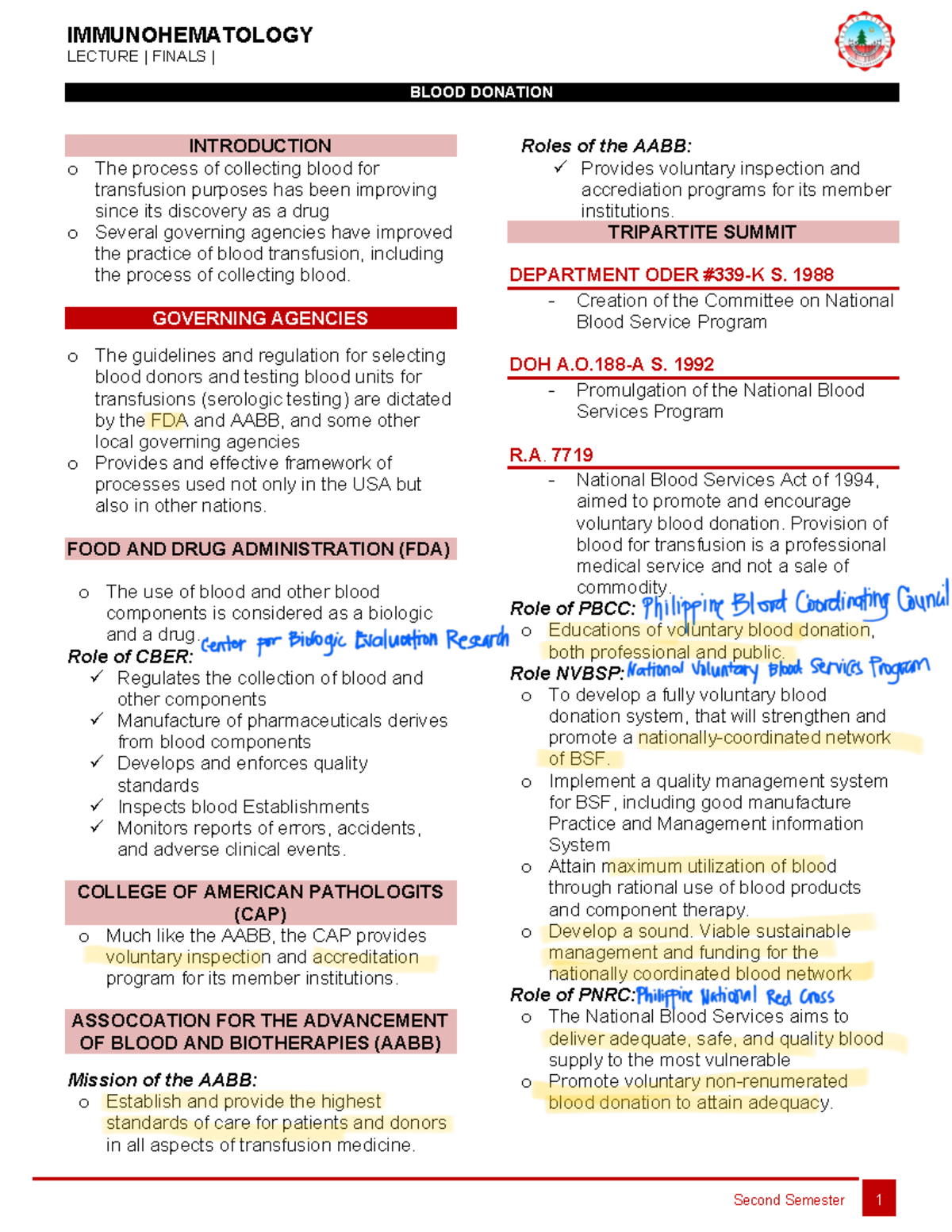 Blood-donor - Blood banking notes - IMMUNOHEMATOLOGY LECTURE | FINALS ...