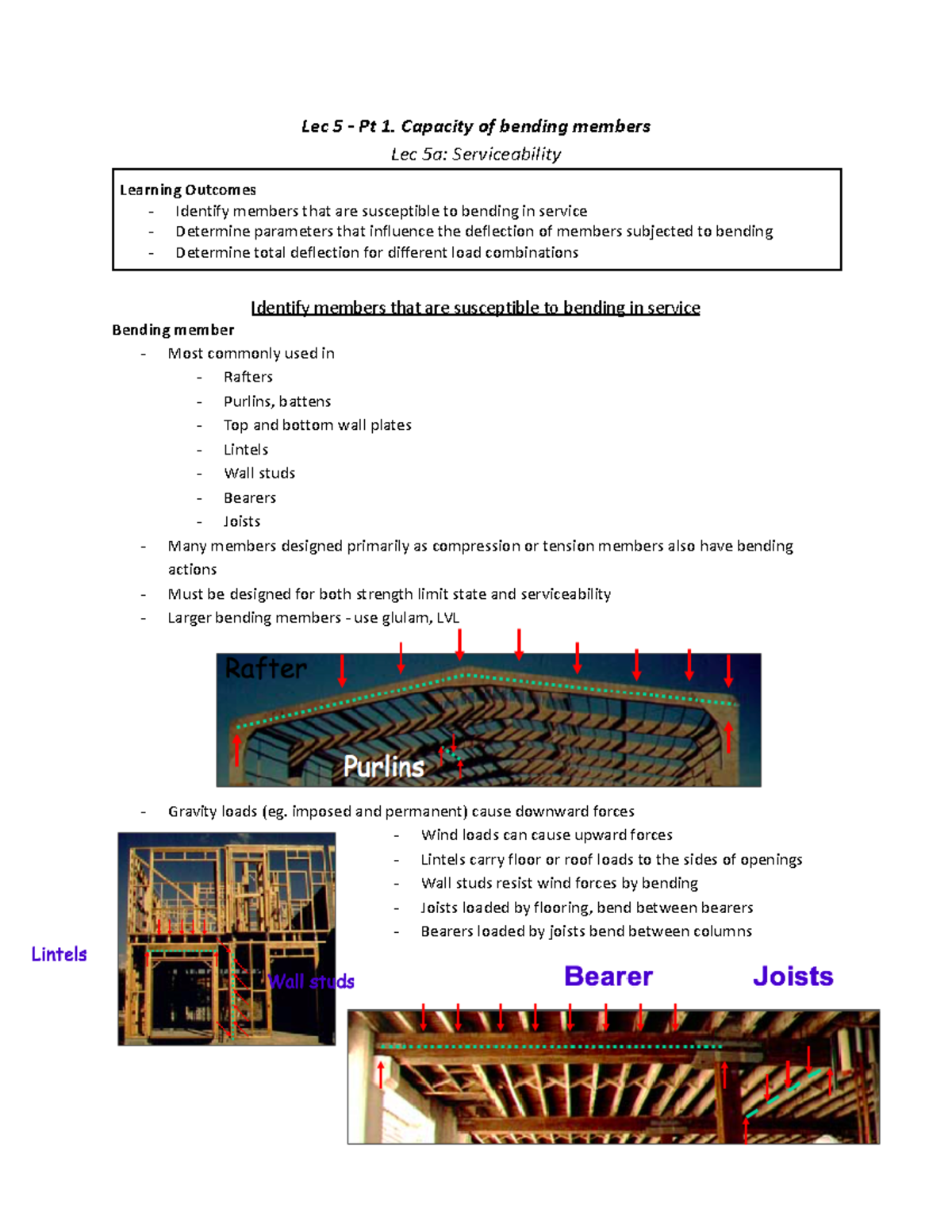 Lec 5 - Pt 1. Capacity of bending members (Shear and Bering) - Lec 5 ...