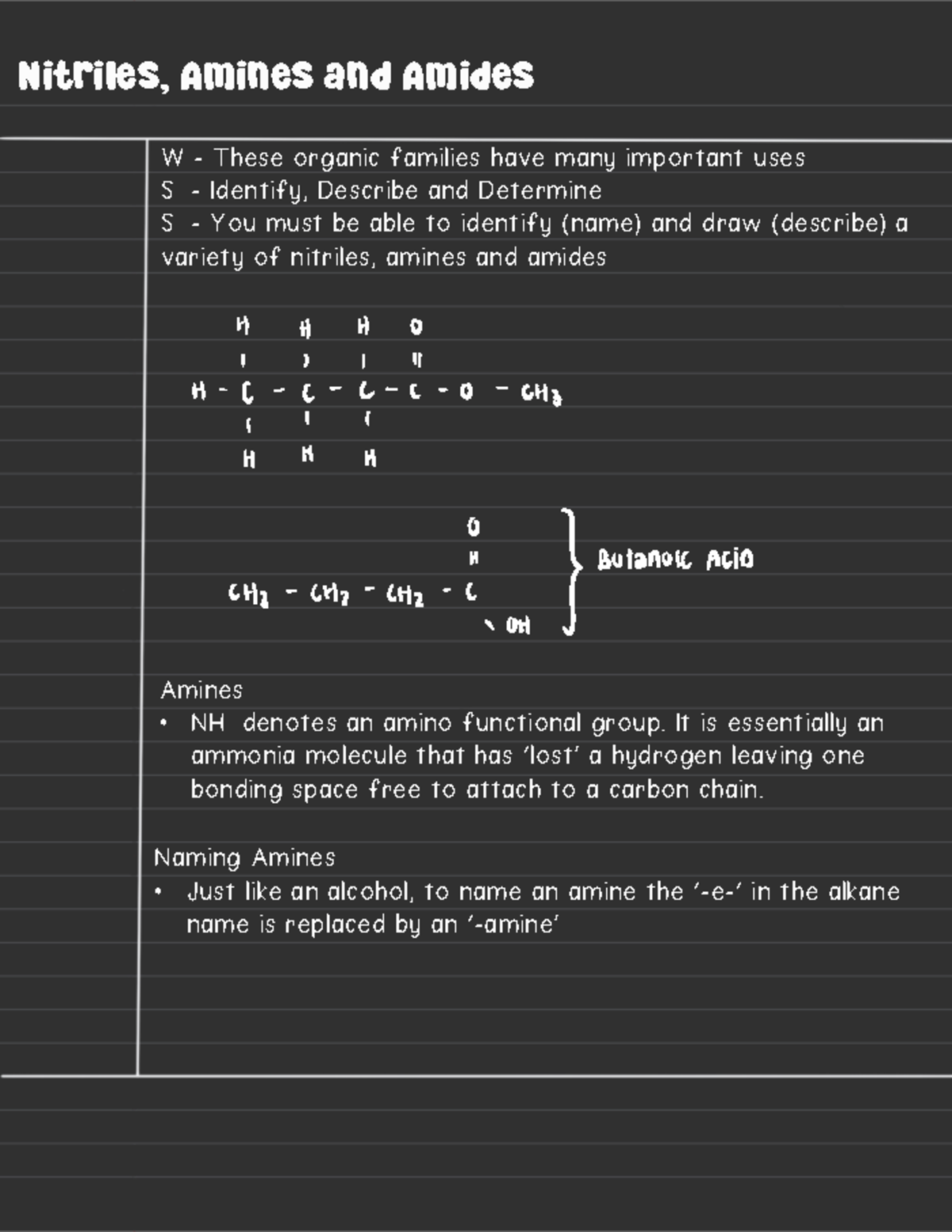 6. Nitriles, Amines and Amides - It is essentially an ammonia molecule ...