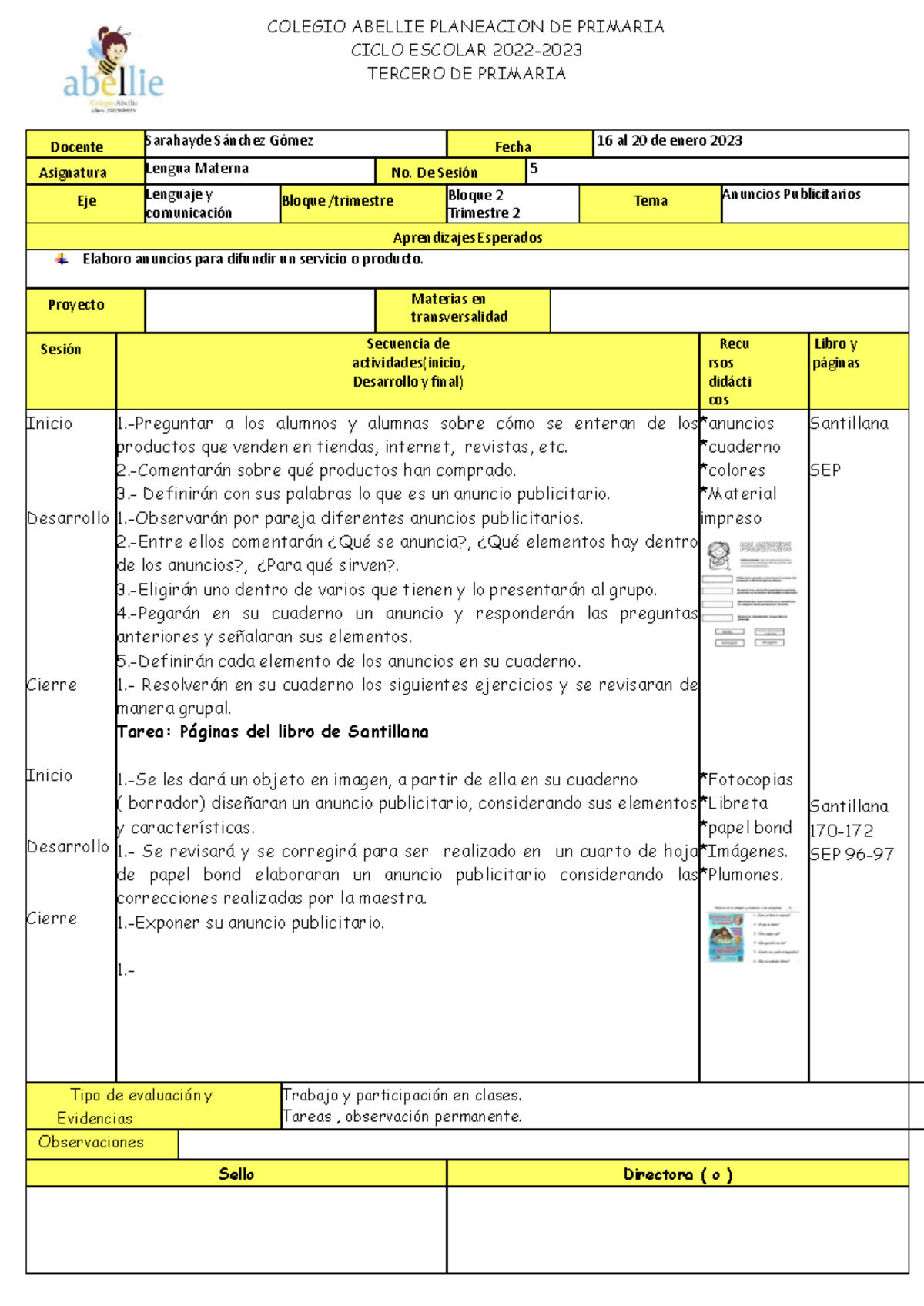 Semana del 16 al 20 de enero - COLEGIO ABELLIE PLANEACION DE PRIMARIA ...