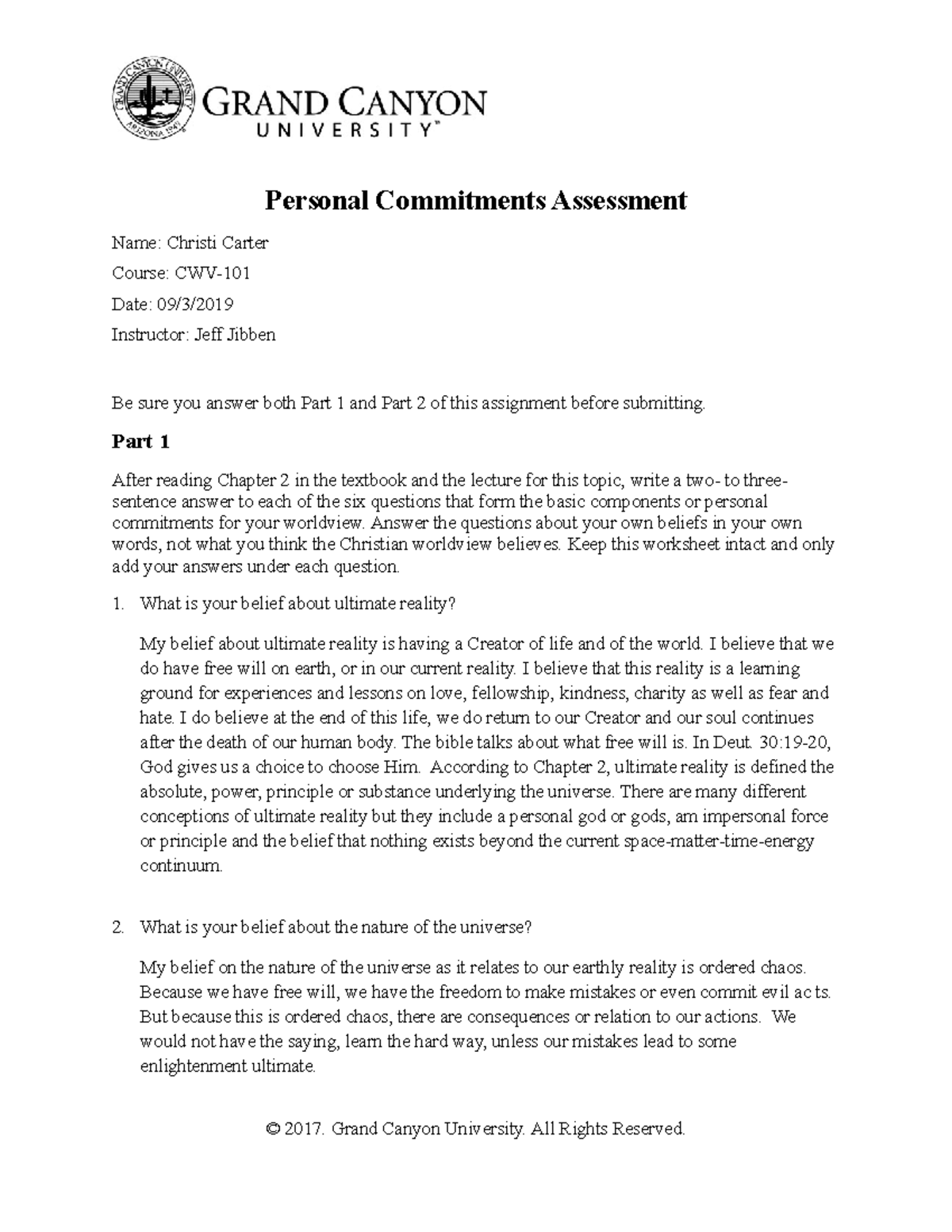 CWV-101-301-RS-T1Personal Commitments Assessment - Personal Commitments ...