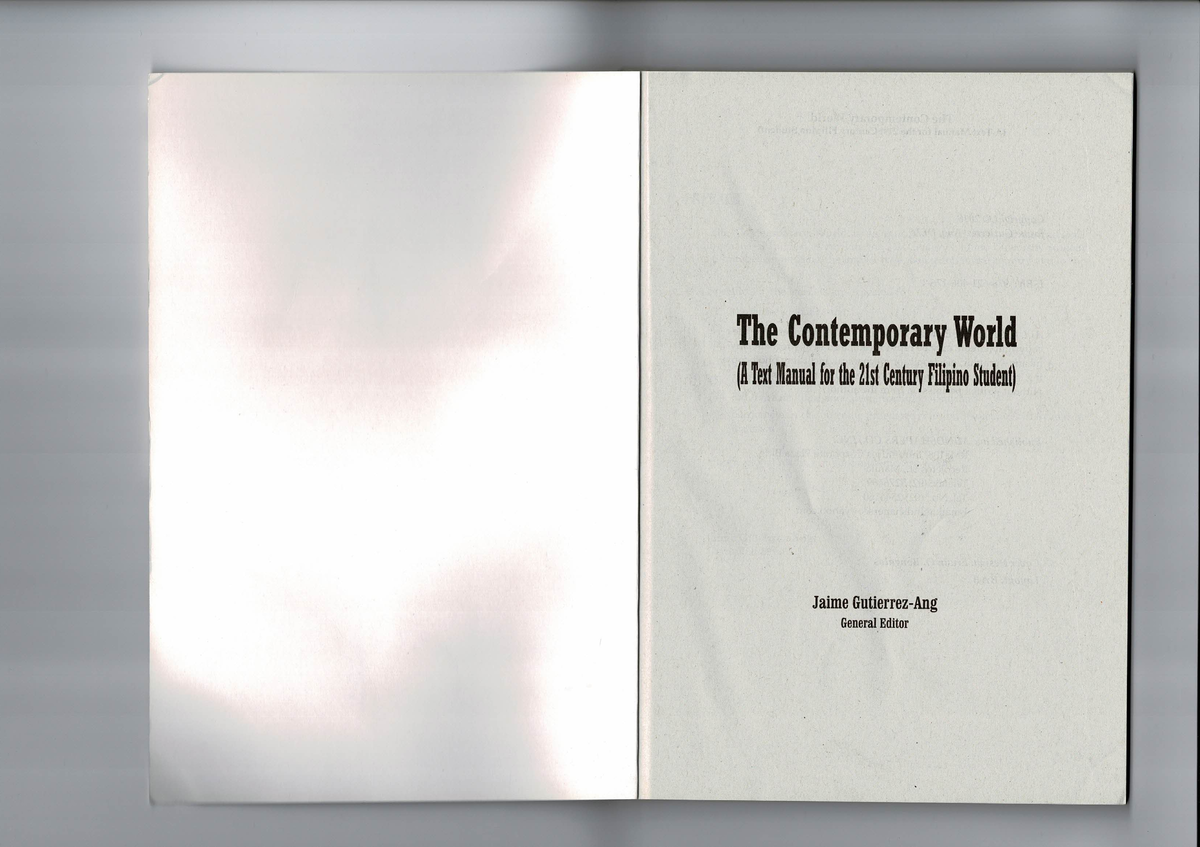 The Contemporary World - Reference Book - Bachelor of Arts in ...