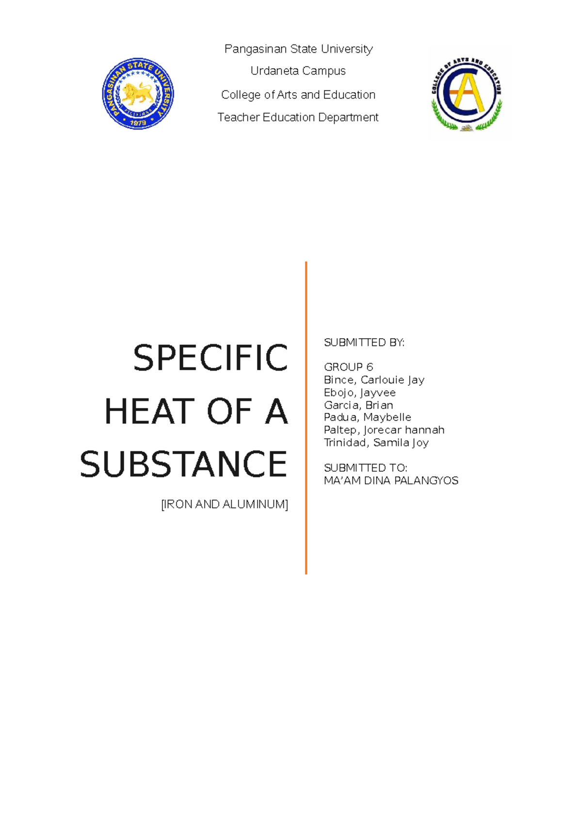 Group 6 LAB 1 - Lab report - Pangasinan State University Urdaneta ...