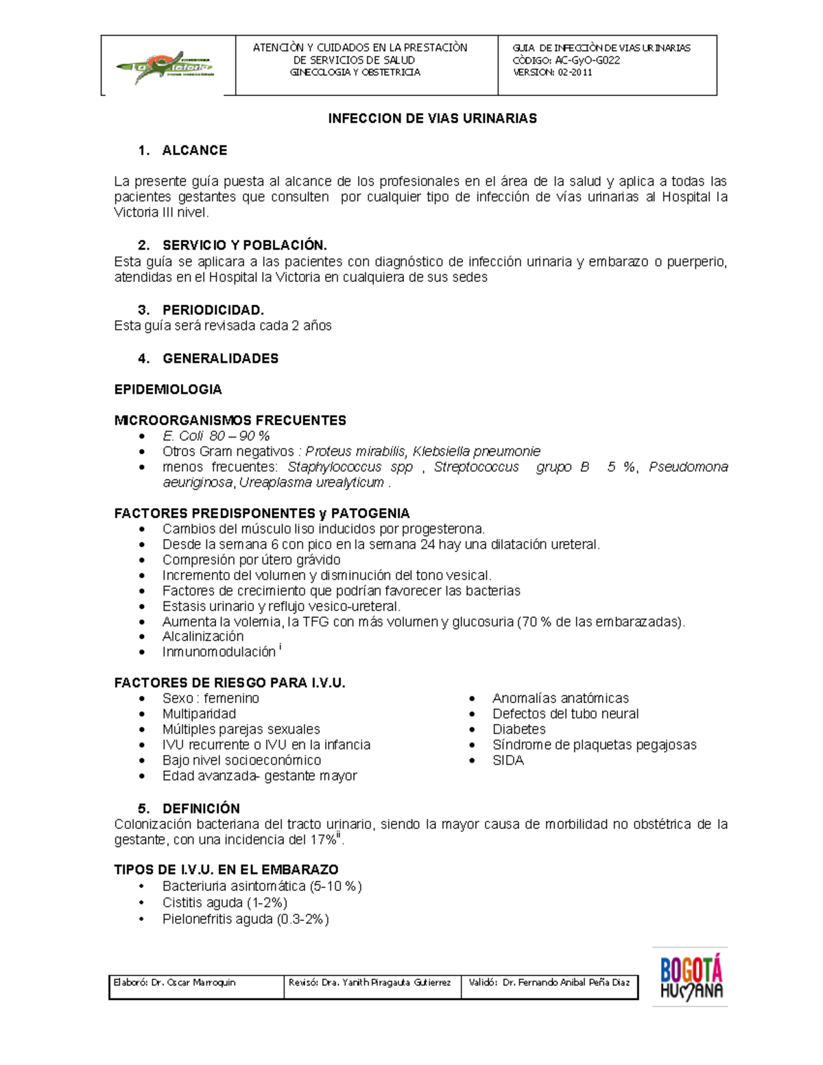 GUIA IVU de mujeres guia de manejo - Elaboró: Dr. Oscar Marroquin ...
