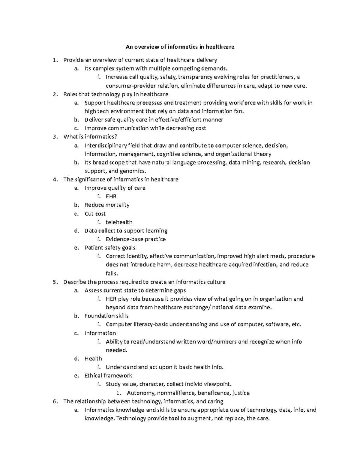 An overview of informatics in healthcare - An overview of informatics ...
