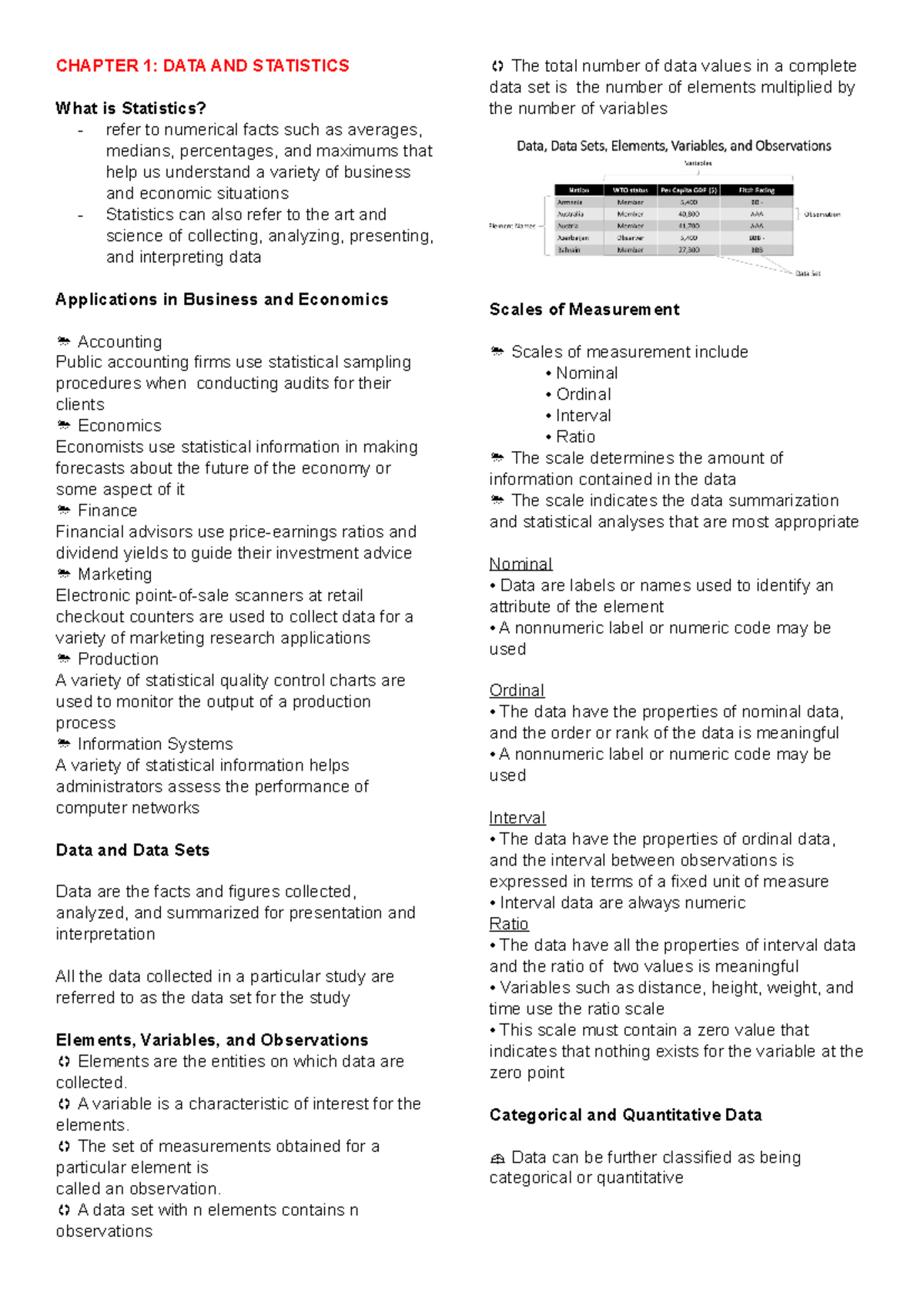 Bus Statistics HEHEHEHEHEHEHEHE - CHAPTER 1: DATA AND STATISTICS What ...