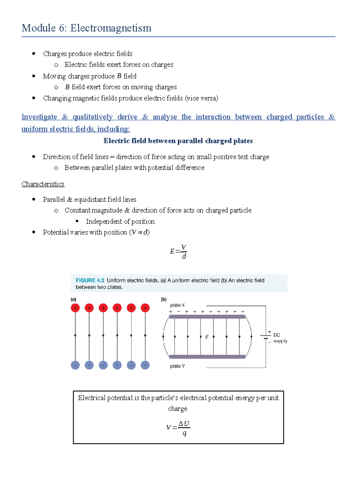 Module 6 Physics - fad - Module 6: Electromagnetism Charges produce ...