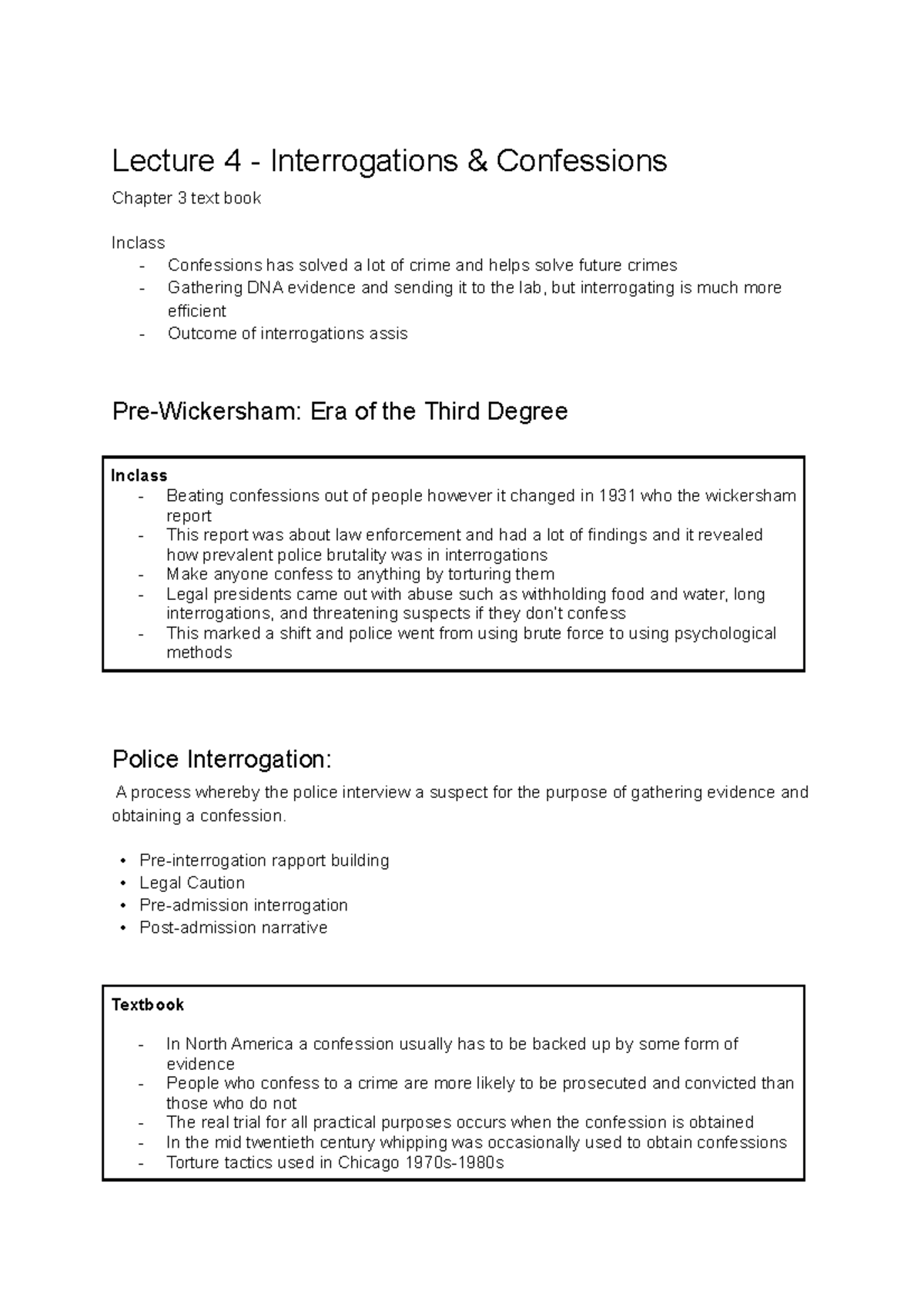 Lecture 4- Forensic Psych - PSYC3210U - Ontario Tech University - Studocu
