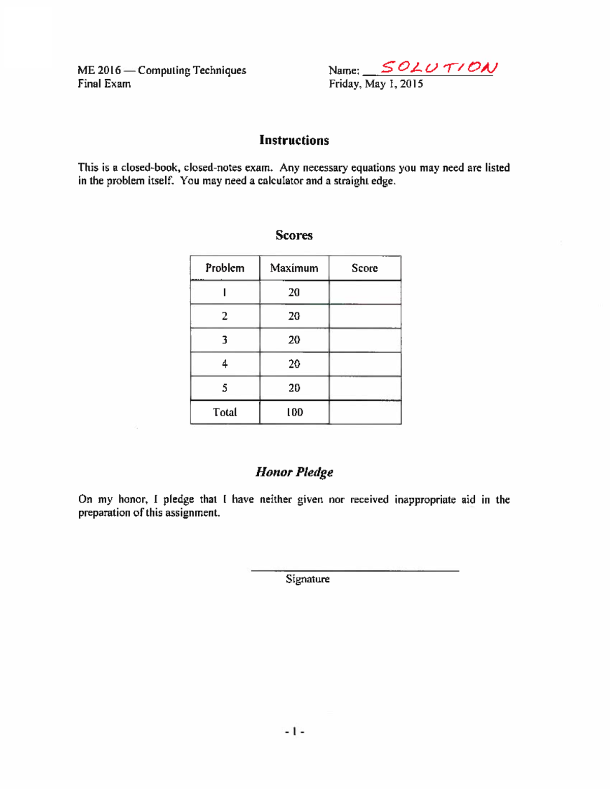 Exams spring 2015, questions and answers - midterm and final - ME 2016 ...