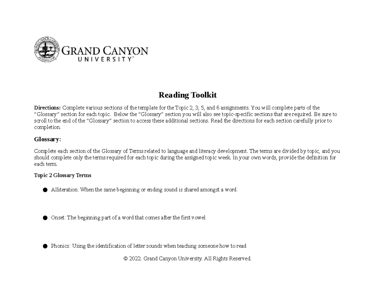 Upload - reading toolkit - Reading Toolkit Directions: Complete various ...