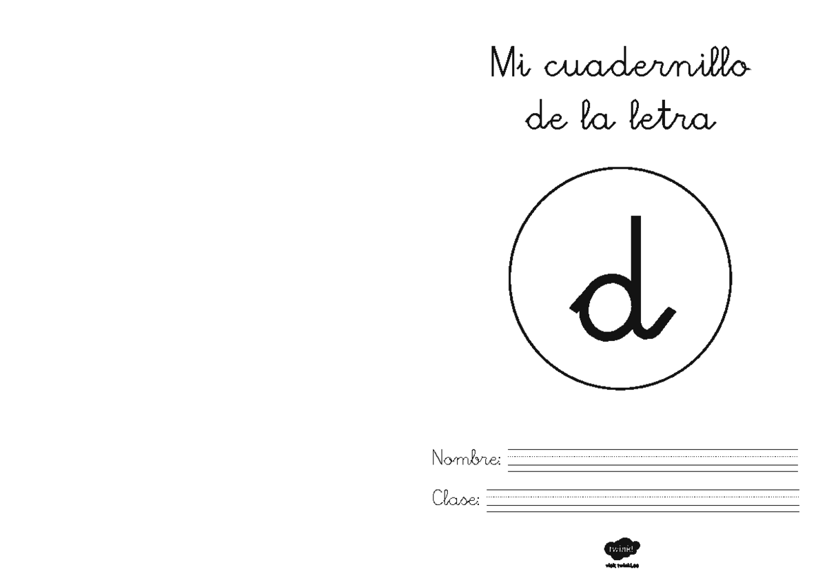 Cuadernillo letra D - LENGUAJE - Mi cuadernillo de la letra Nombre ...