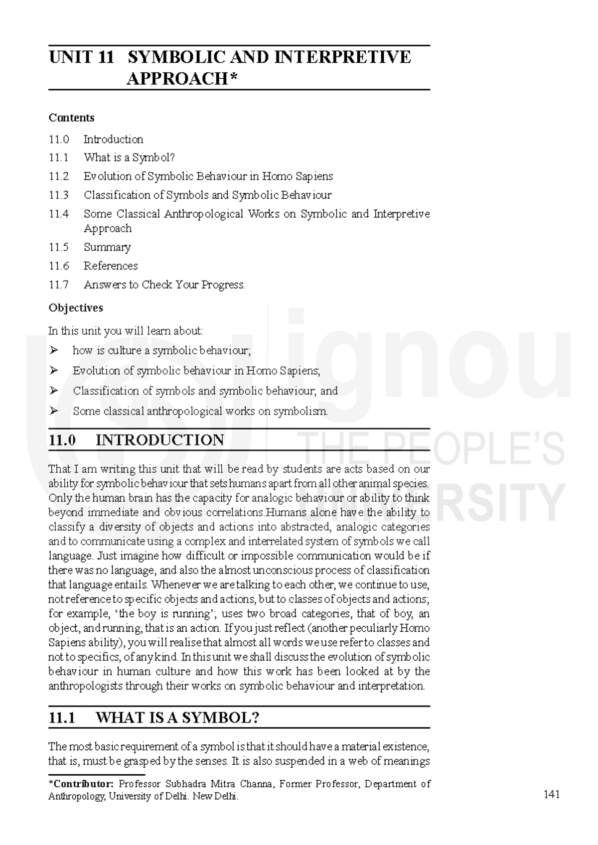 Unit-11 - 141 Symbolic and Interpretive UNIT 11 SYMBOLIC AND INTERPRETIVE Approach APPROACH ...