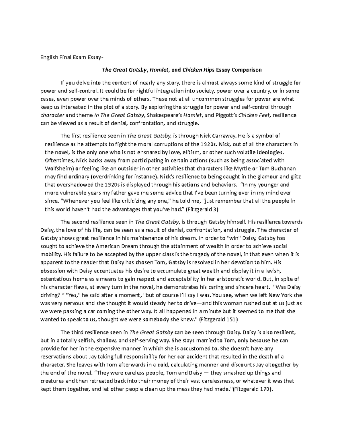 English Final Exam Essay - It could be for rightful integration into ...