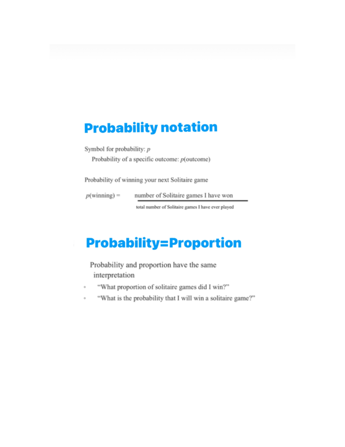 probability chapter overview - Probability notation Symbol for ...