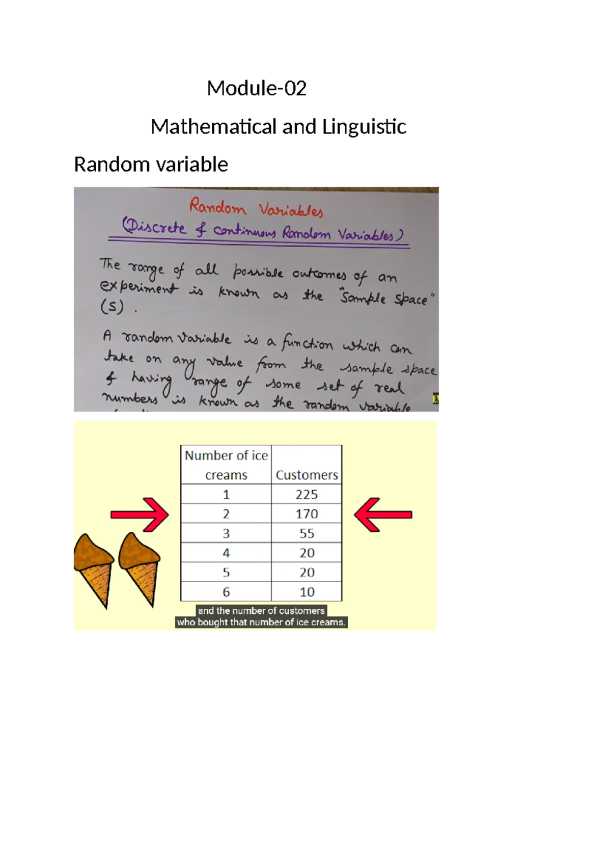 NLP M-02 - sdfghj - Module- Mathematical and Linguistic Random variable 2* - Studocu