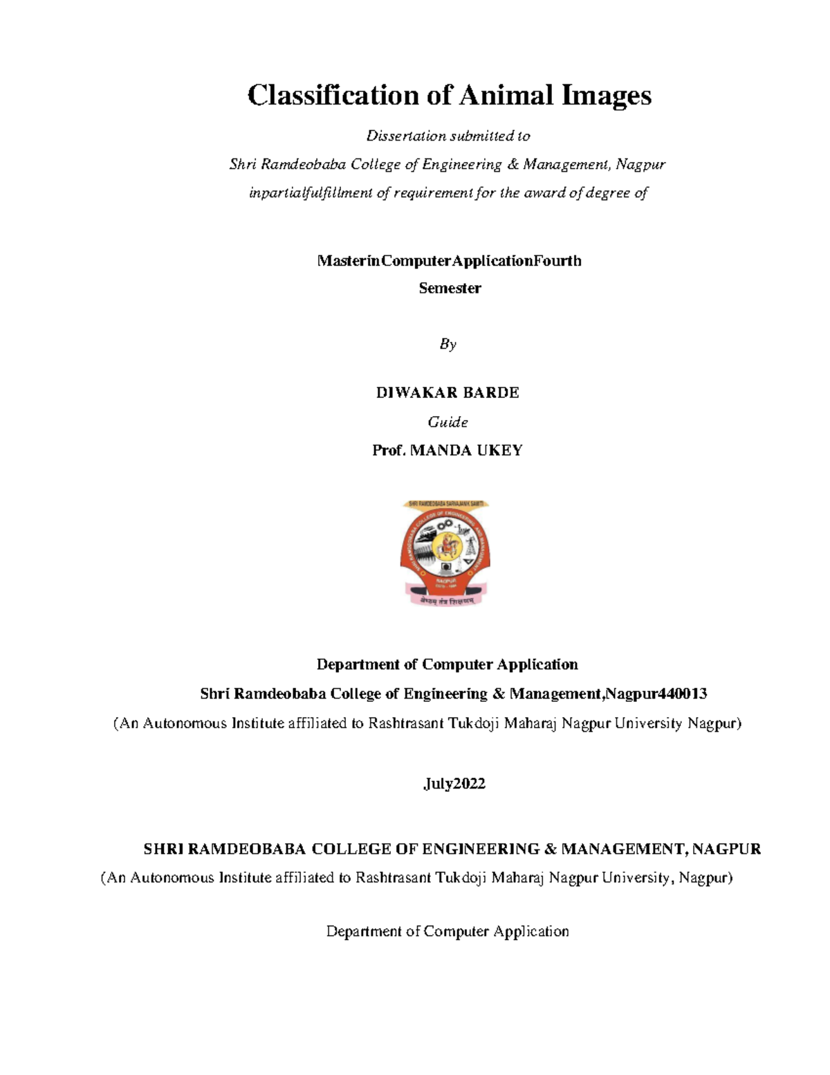 Classification of animal images - Classification of Animal Images ...