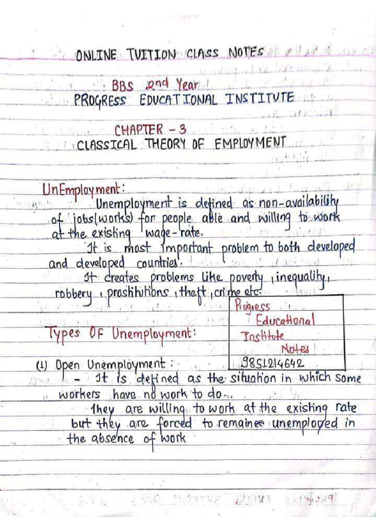 Note-chp-3 - Bbs second year macroeconomics - Microeconomies - Studocu