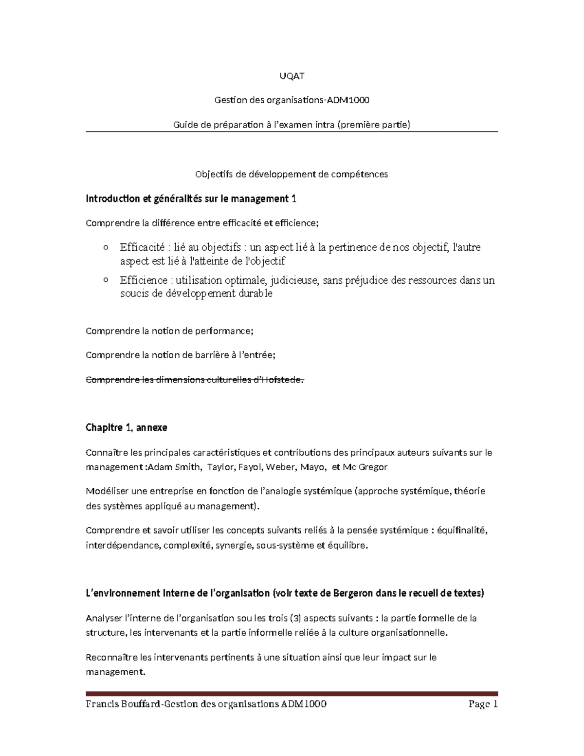 ADM1000-Guide de préparation intra (2021-3) - UQAT Gestion des organisations-ADM Guide de - Studocu