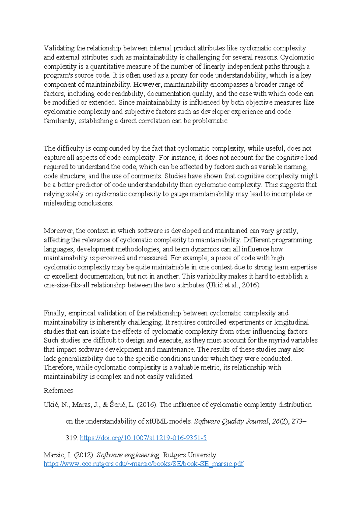Discussion forum unit 6 - Validating the relationship between internal ...