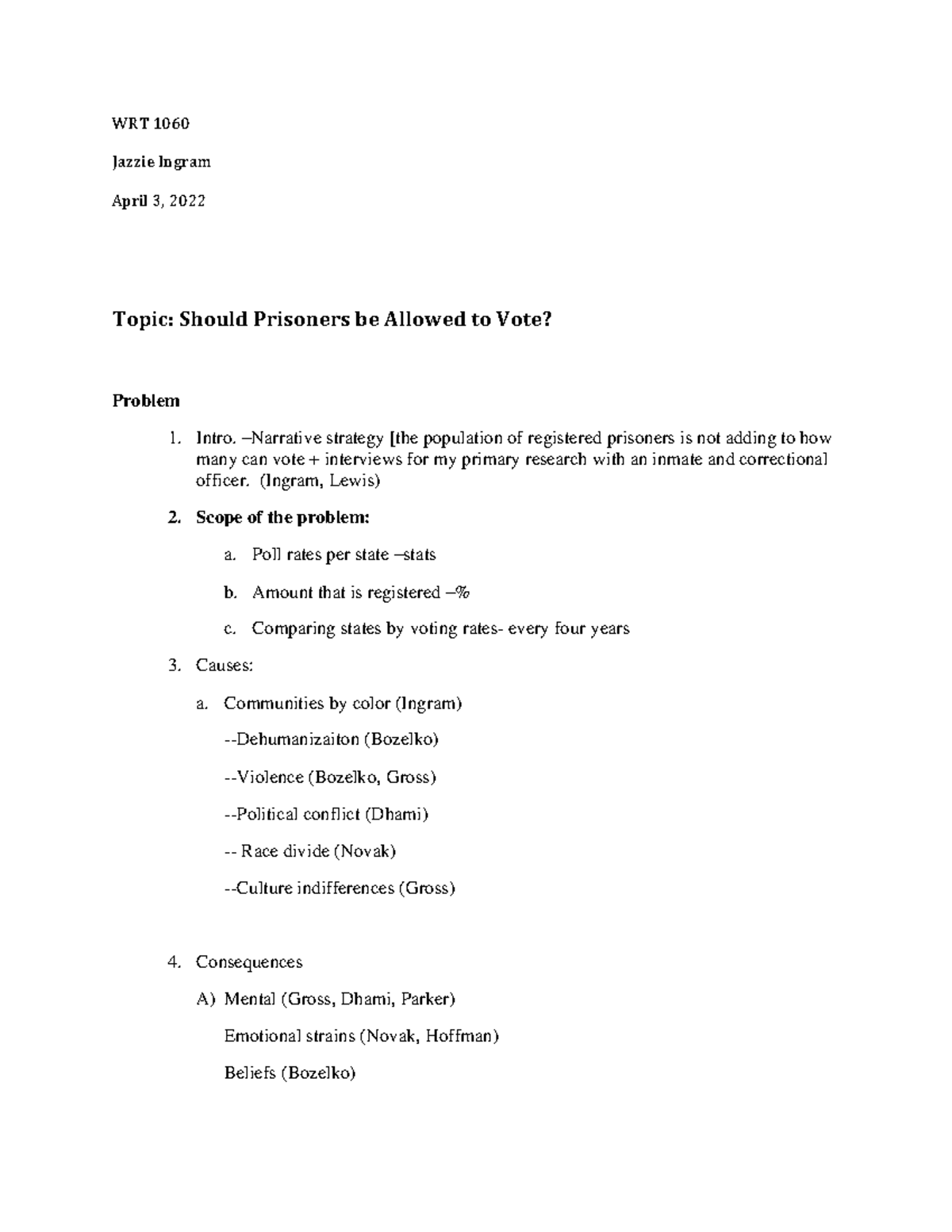 Introduction-Thesis + Outline + Source Markings - WRT 1060 Jazzie ...