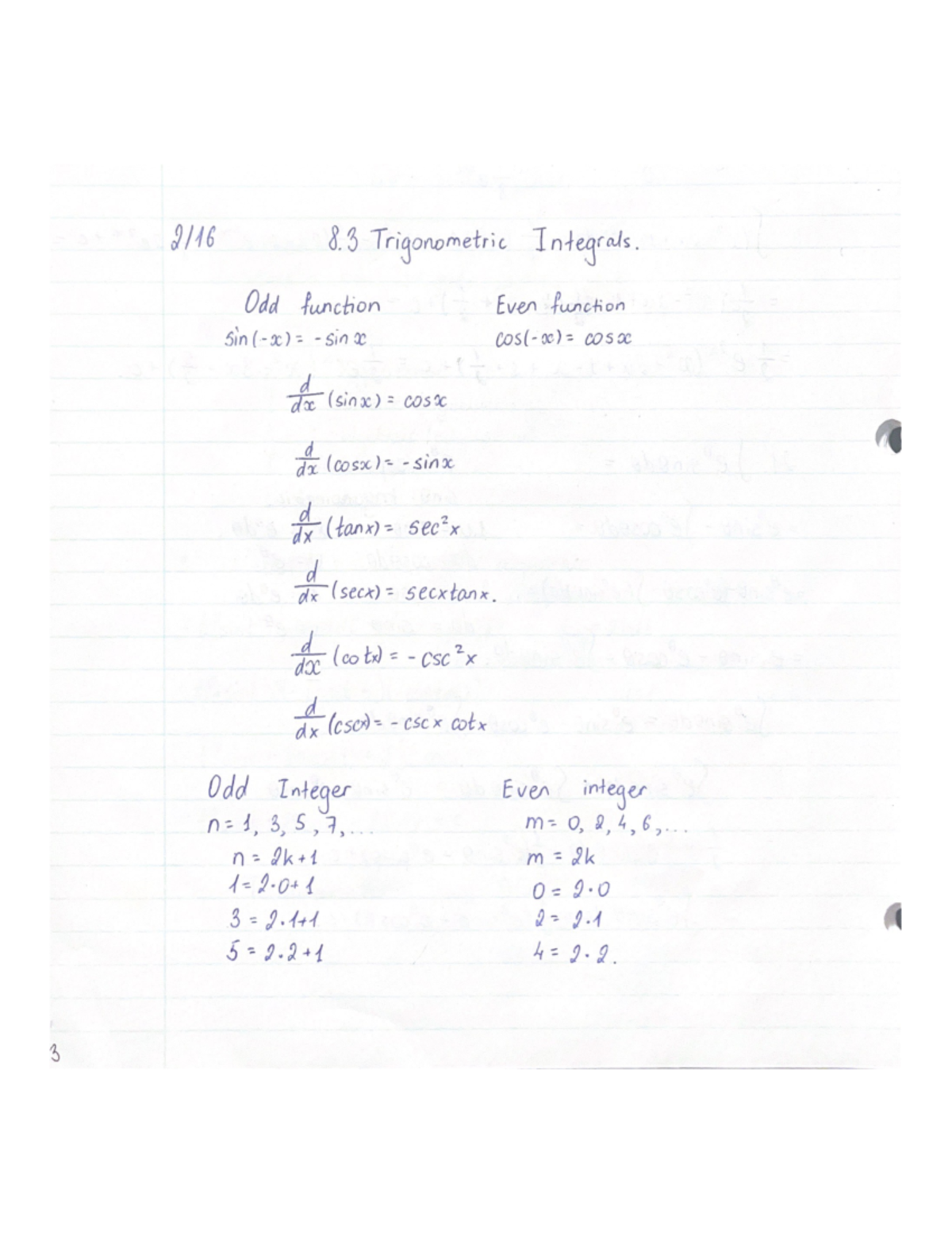 Calc 2 8.3-Trigonometric integrals with examples - MATH 114 - Studocu