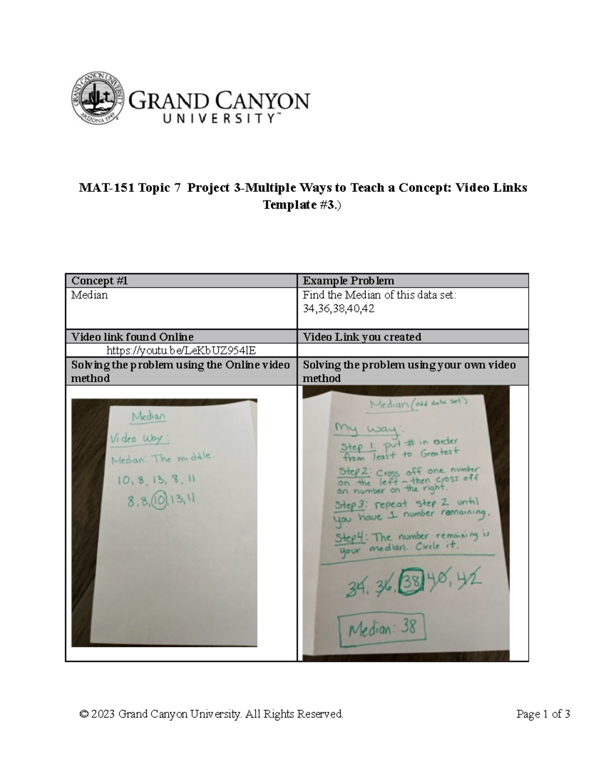 MAT-151-T7-Project 3-Multiple Ways to Teach Final Project - MAT-151 ...