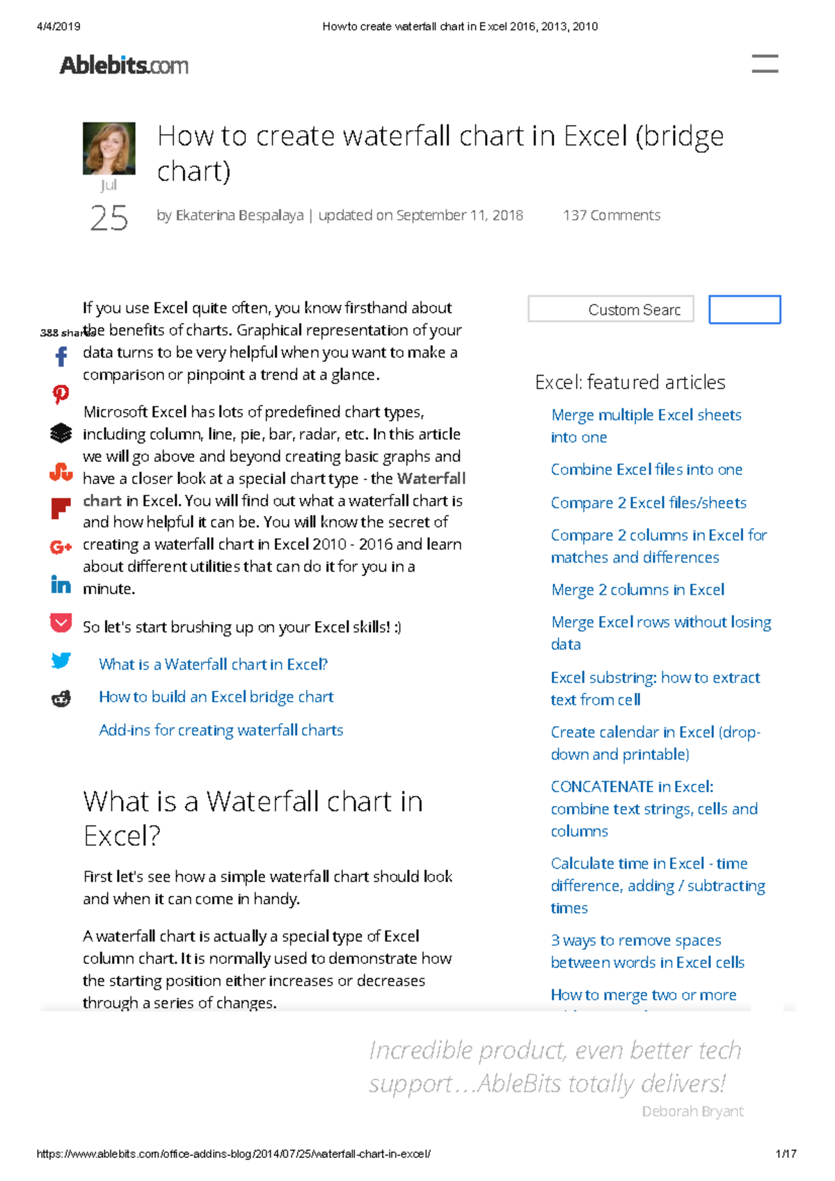 How to create waterfall chart in Excel 2016 , 2013 , 2010 - If you use ...