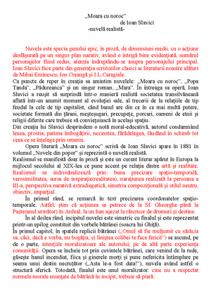 ”Moara cu noroc”T&V - Moara cu noroc- IOAN SLAVICI eseu tema si viziune ...