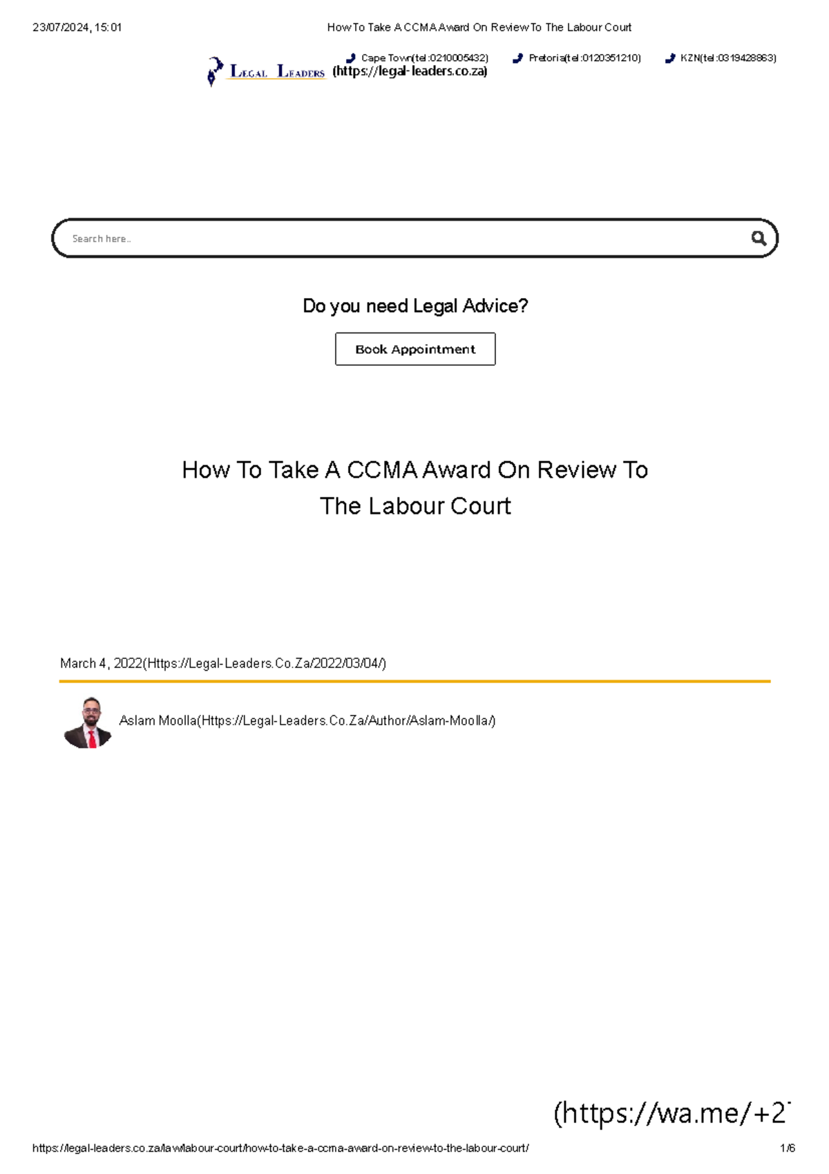 How To Take A CCMA Award On Review To The Labour Court - Do you need ...