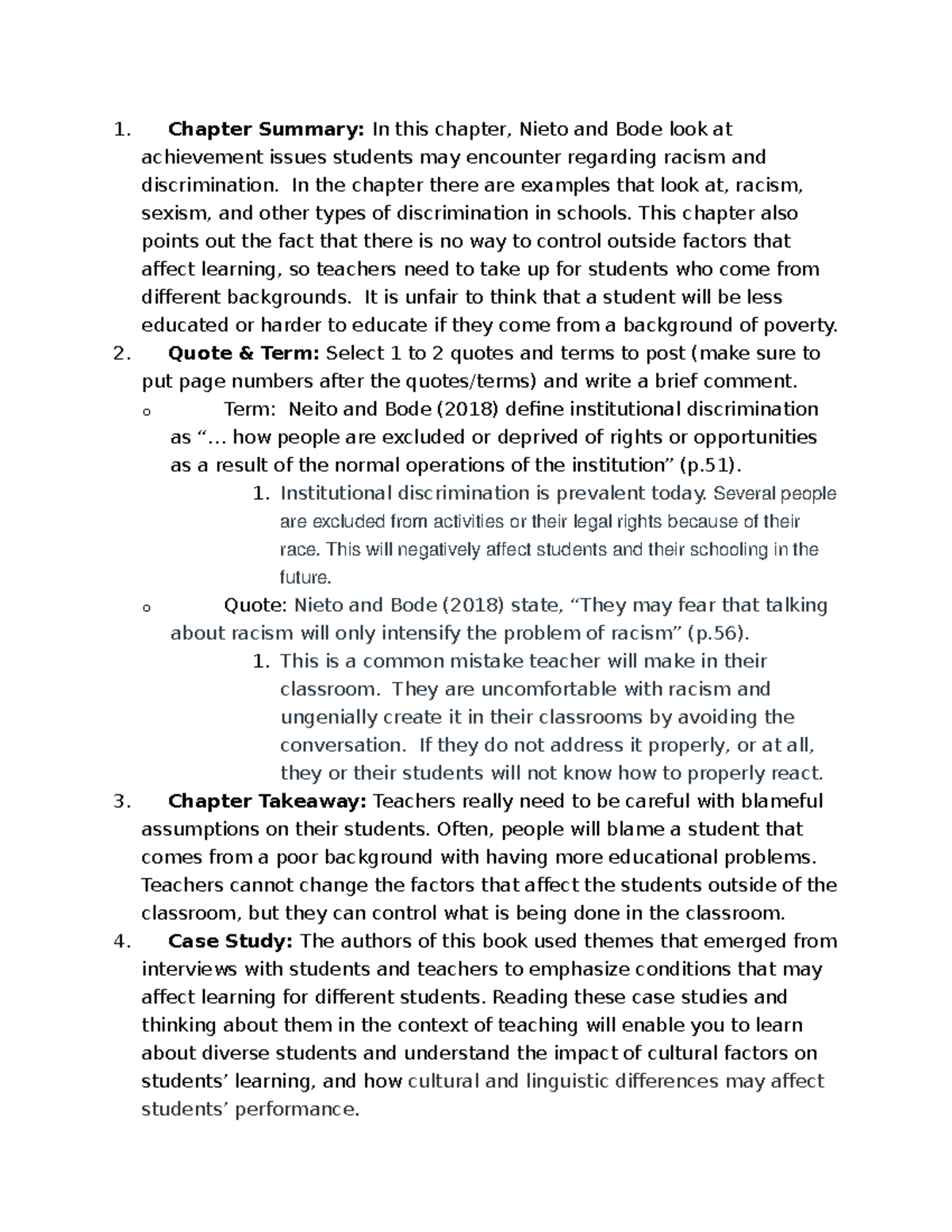 Reading Log 3 - due every sunday - 1. Chapter Summary: In this chapter ...