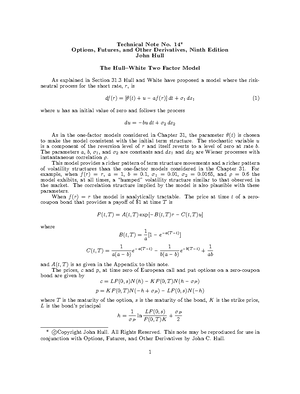 Interest Rate Models Hull White - Interest Rate Models: Hull White ...