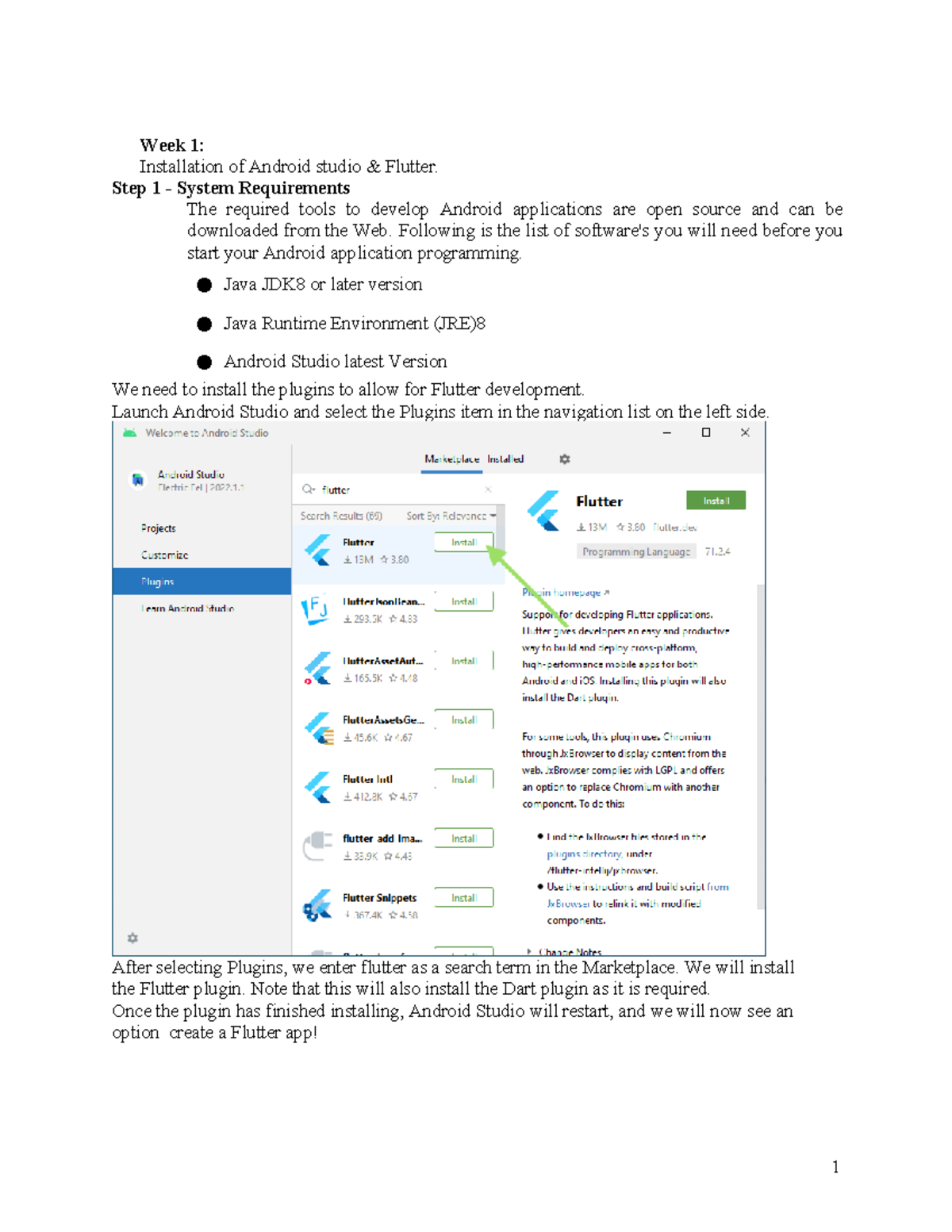 Iiib-240717052144-c0fcc1e5 - Week 1: Installation of Android studio & Flutter. Step 1 - System ...
