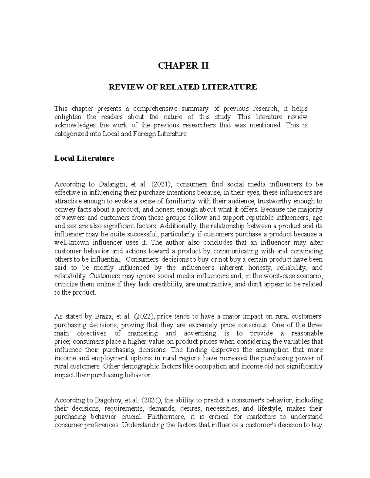 Literature Review - RRL - CHAPER II REVIEW OF RELATED LITERATURE This ...