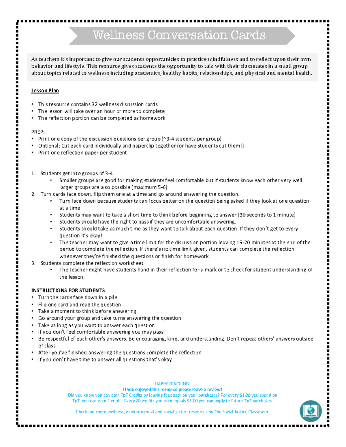 Student Wellness Discussion Activityfor Middleand High School-2 ...