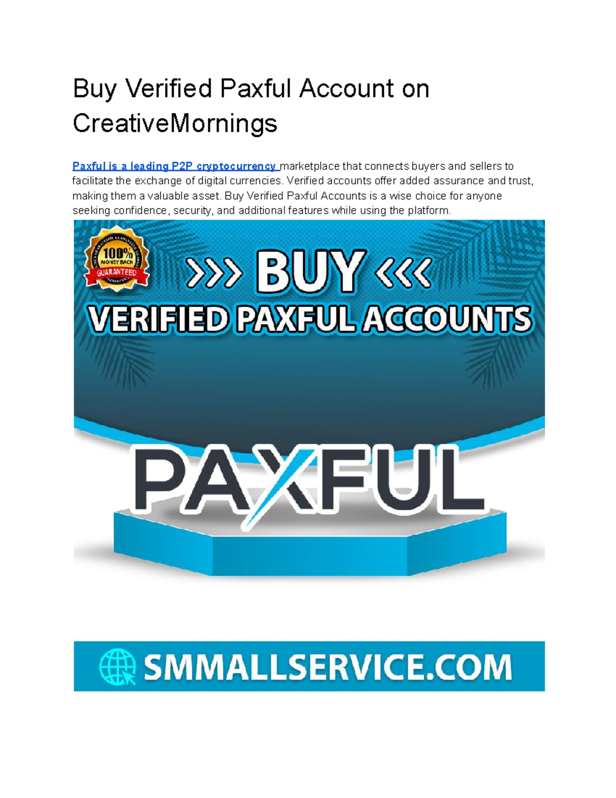 Buy Verified Paxful Account on Creative Mornings - Buy Verified Paxful Account on ...