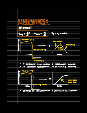 1D Kinematics Physics - I. Introduction In physics, 1D kinematics is ...
