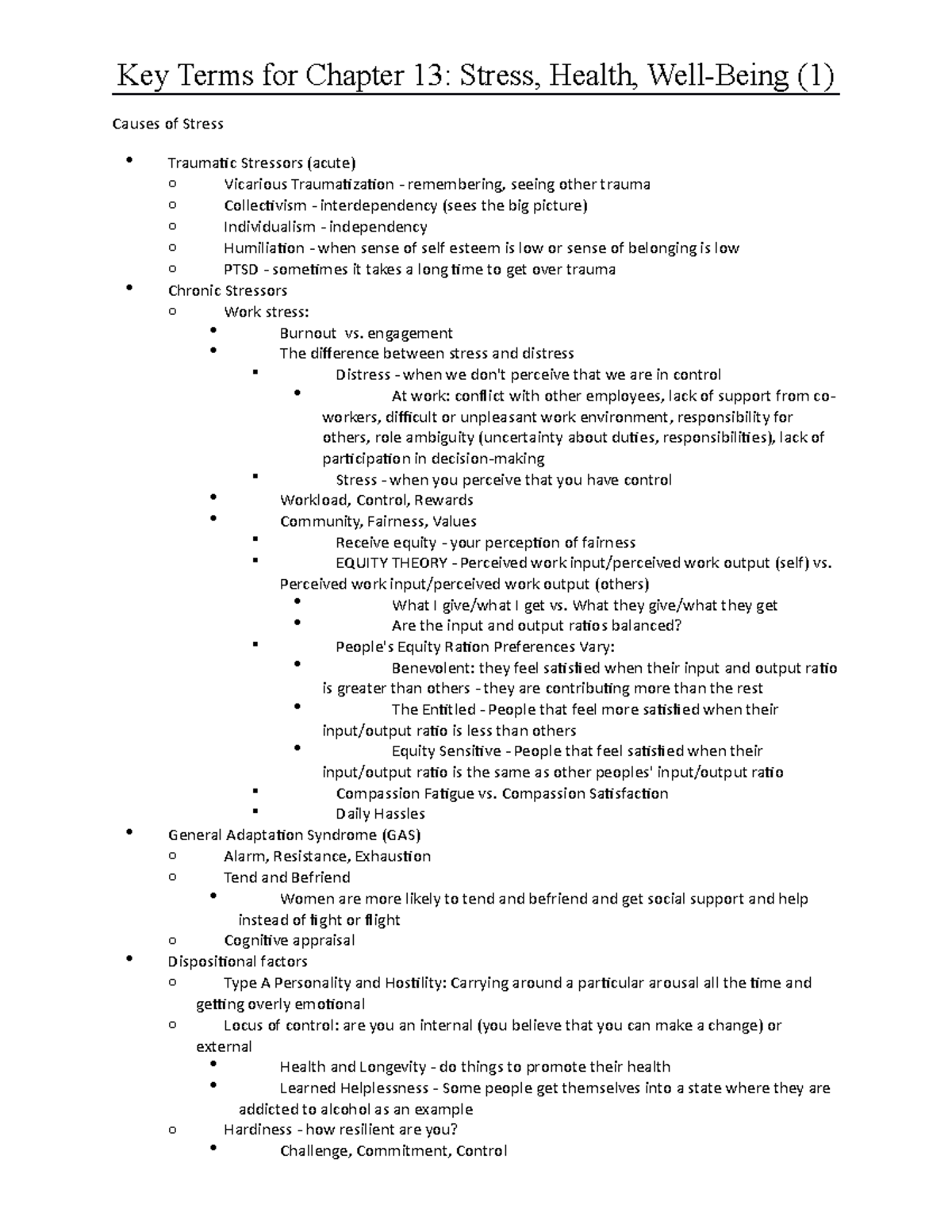 Key Terms Chapter 13 - Lecture notes 13 - Key Terms for Chapter 13 ...