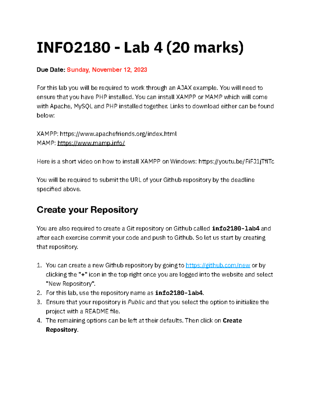 Info2180-lab4 - lab - INFO2180 - Lab 4 (20 marks) Due Date: Sunday, November 12, 2023 For this ...