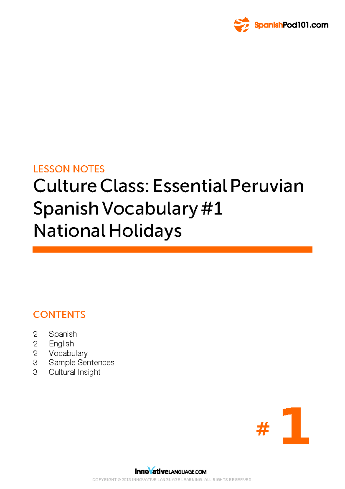 Ccepsv L1 070813 spod101 - LESSON NOTES Culture Class: Essential ...