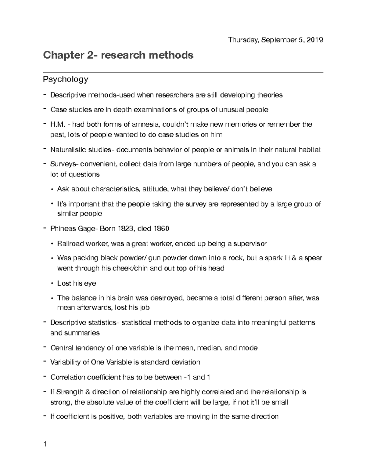 Chapter 2 research methods- psych - Thursday, September 5, 2019 Chapter ...