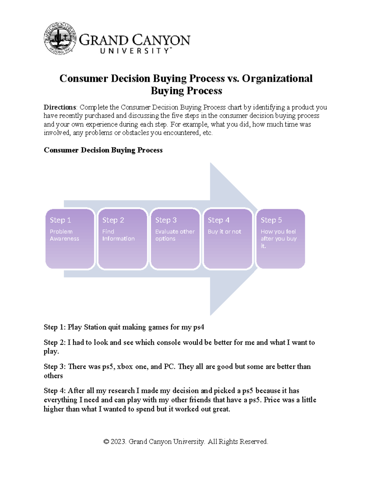 MKT 315 RS T2 Consumer Decision Buying Process vs Organization Buying ...