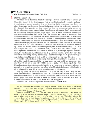 Homework 06 Algorithms Assignment Problem Solution UIUC - HW 8 Solution CS 473: Fundamental ...