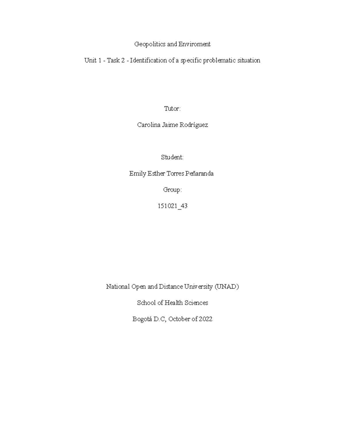 Geopolitics and Enviroment Emily Torres - Geopolitics and Enviroment ...