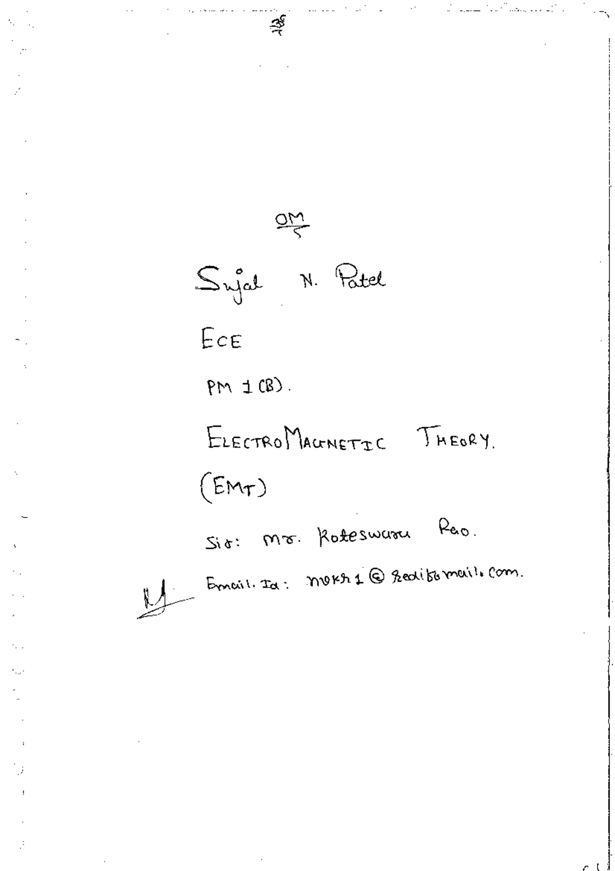 EMT PART-II hand written theory note of ace - Engineering - Studocu
